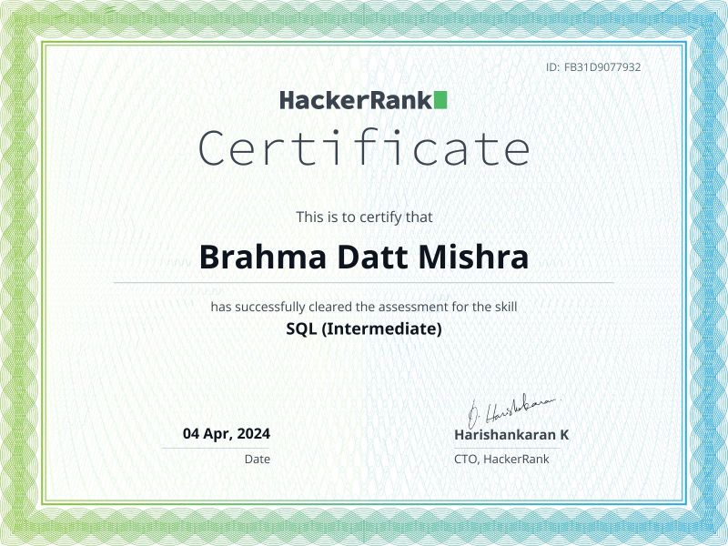 Brahma Datt on LinkedIn: #sql #techexcellence #continuousadvancement Brahma Datt on LinkedIn: #sql #techexcellence #continuousadvancement