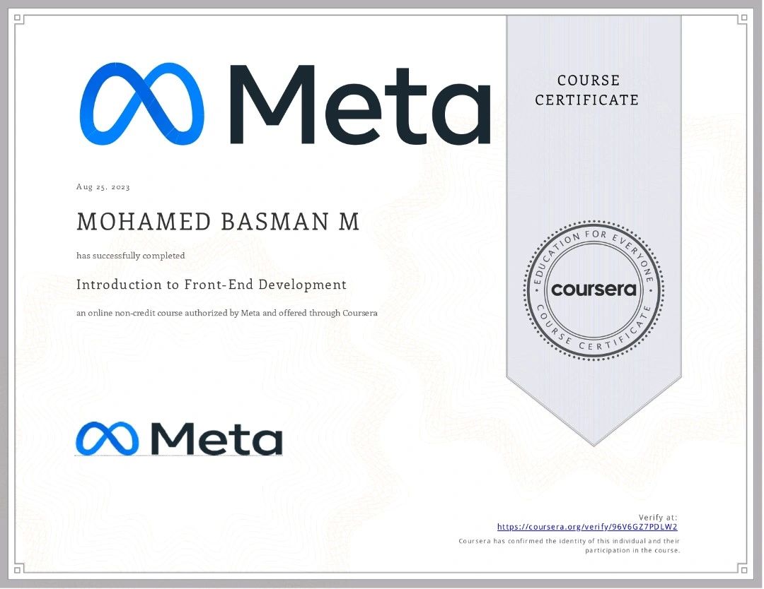 Mohamed Basman M on LinkedIn: #frontenddevelopment #meta # ... Mohamed Basman M on LinkedIn: #frontenddevelopment #meta # ...