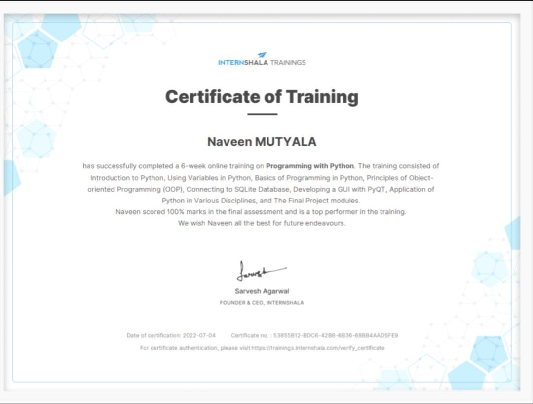 NAVEEN MUTYALA on LinkedIn: #python #pythonprogramming #pythonlearning NAVEEN MUTYALA on LinkedIn: #python #pythonprogramming #pythonlearning
