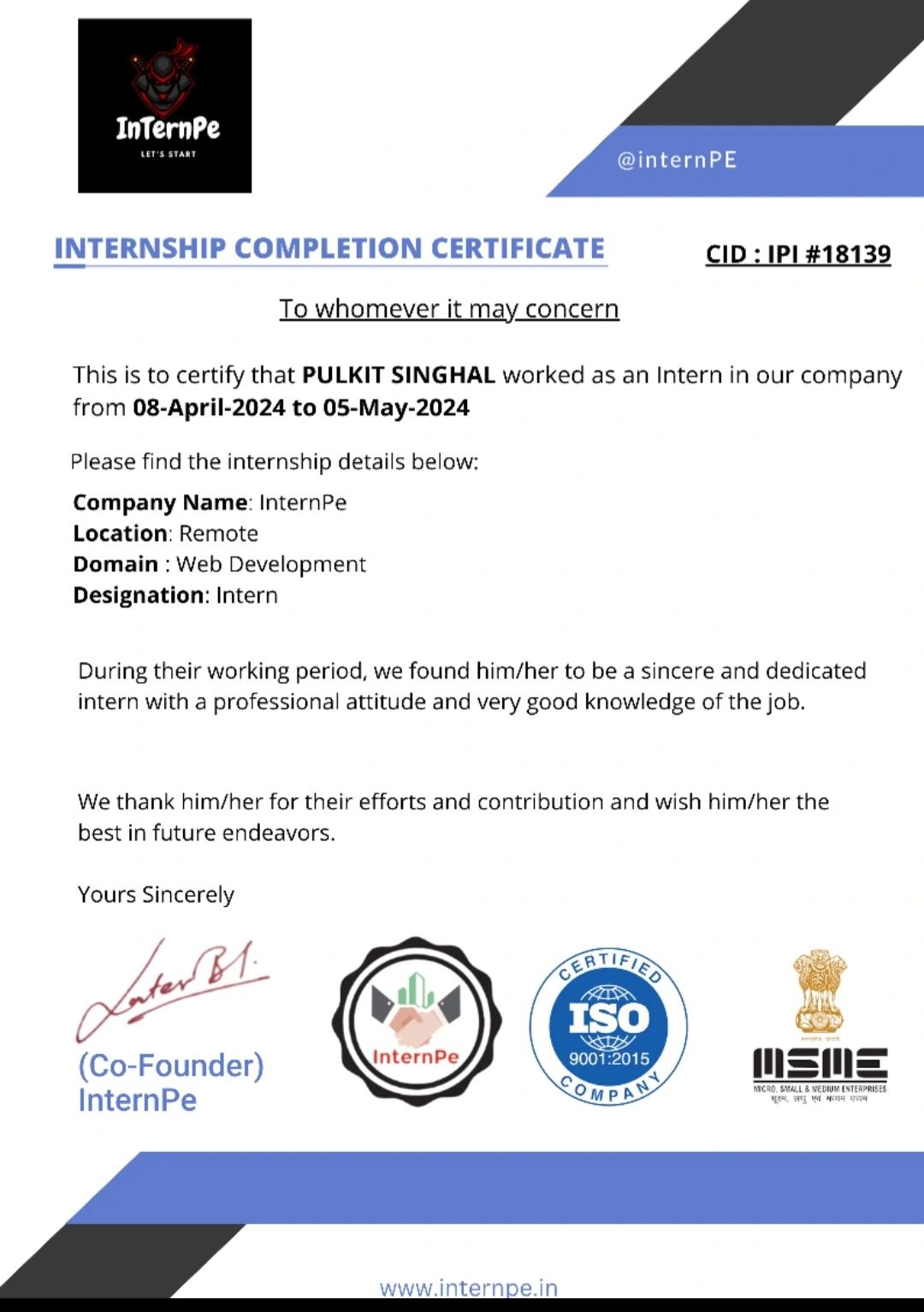 PULKIT Singhal on LinkedIn: #internpe #webdevelopment # ... PULKIT Singhal on LinkedIn: #internpe #webdevelopment # ...