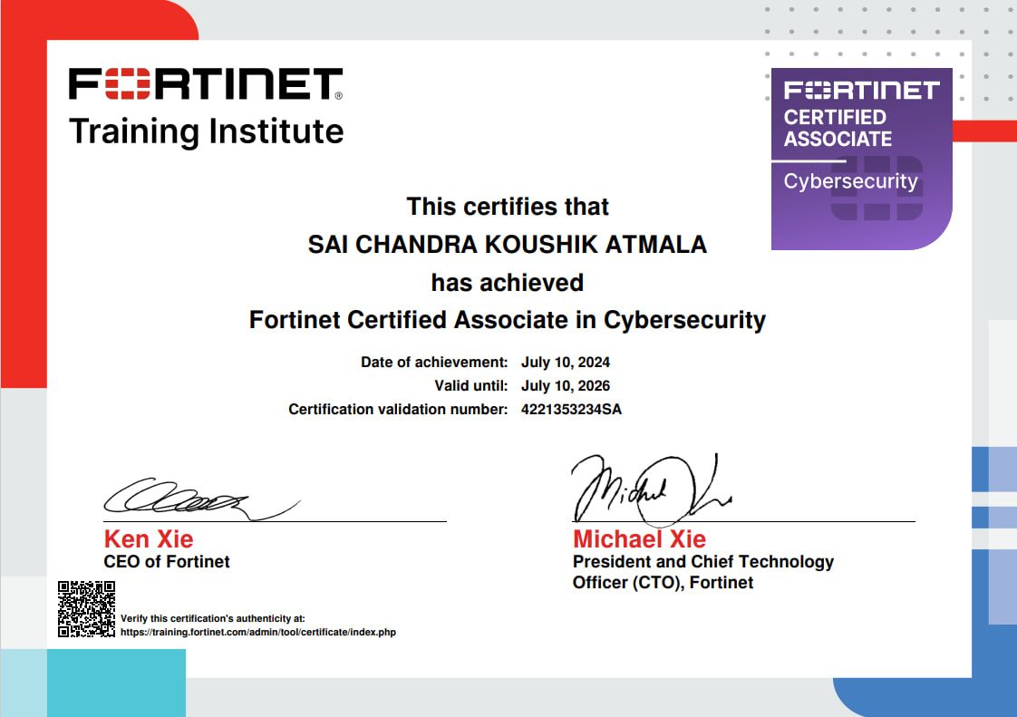 ATMALA SAI CHANDRA KOUSHIK . on LinkedIn: #cybersecurity #fortinet # ... ATMALA SAI CHANDRA KOUSHIK . on LinkedIn: #cybersecurity #fortinet # ...