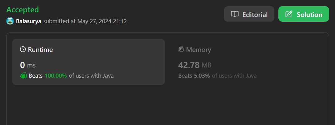Balasurya s on LinkedIn: Day 53 of coding challenge!!! LeetCode Problem ... Balasurya s on LinkedIn: Day 53 of coding challenge!!! LeetCode Problem ...