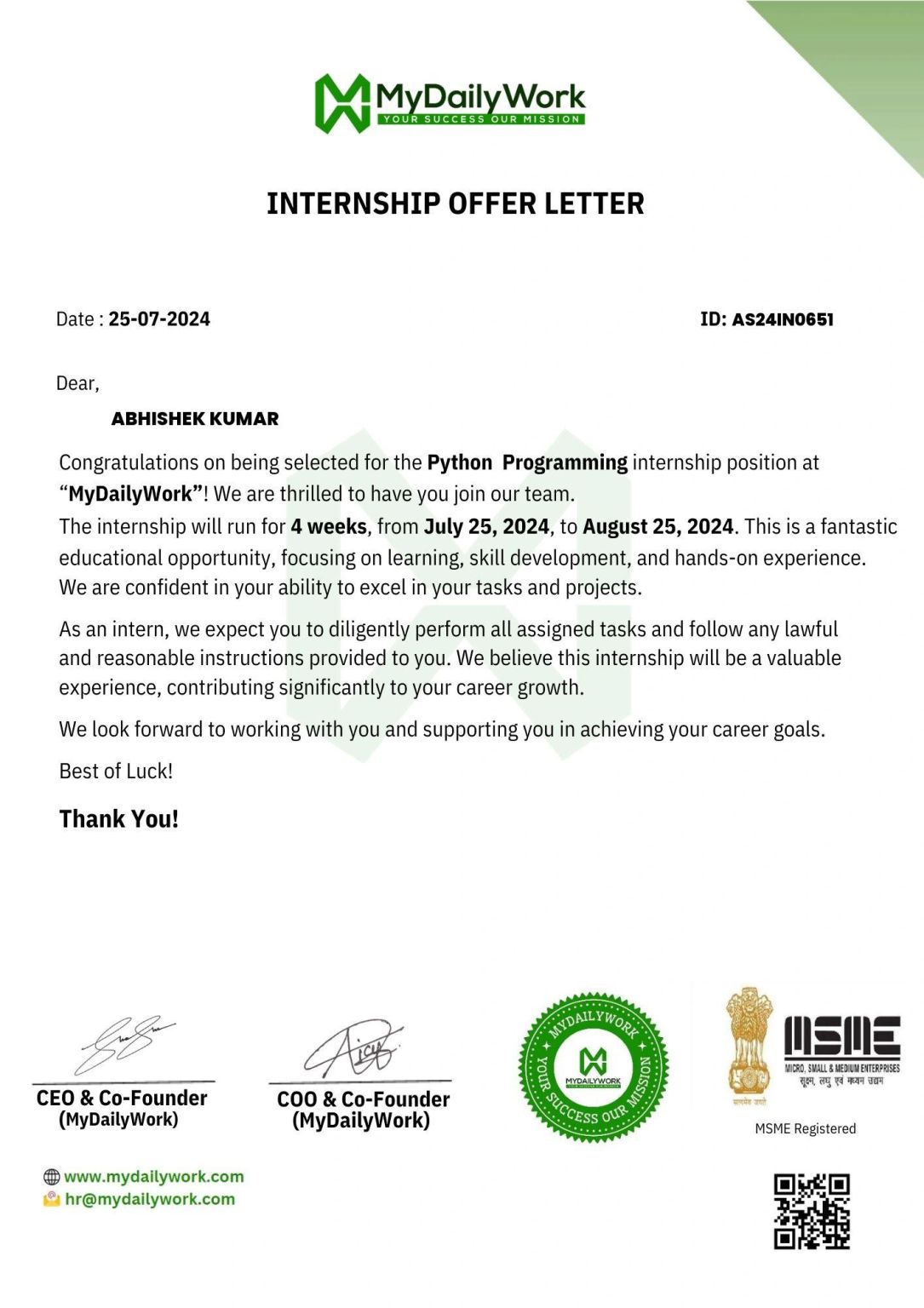 Abhishek Kumar vishwakarma on LinkedIn: #internship # ... Abhishek Kumar vishwakarma on LinkedIn: #internship # ...