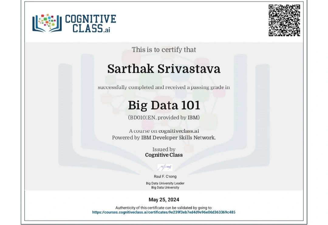 Sarthak Srivastava on LinkedIn: A certificate by IBM for performing in ... Sarthak Srivastava on LinkedIn: A certificate by IBM for performing in ...