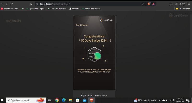 TUSHAR KUMAR PRASAD on LinkedIn: #leetcode #achievementunlocked # ... TUSHAR KUMAR PRASAD on LinkedIn: #leetcode #achievementunlocked # ...
