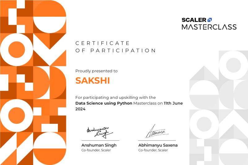 Sakshi Lanke on LinkedIn: #datascience #python #scaler #learning Sakshi Lanke on LinkedIn: #datascience #python #scaler #learning