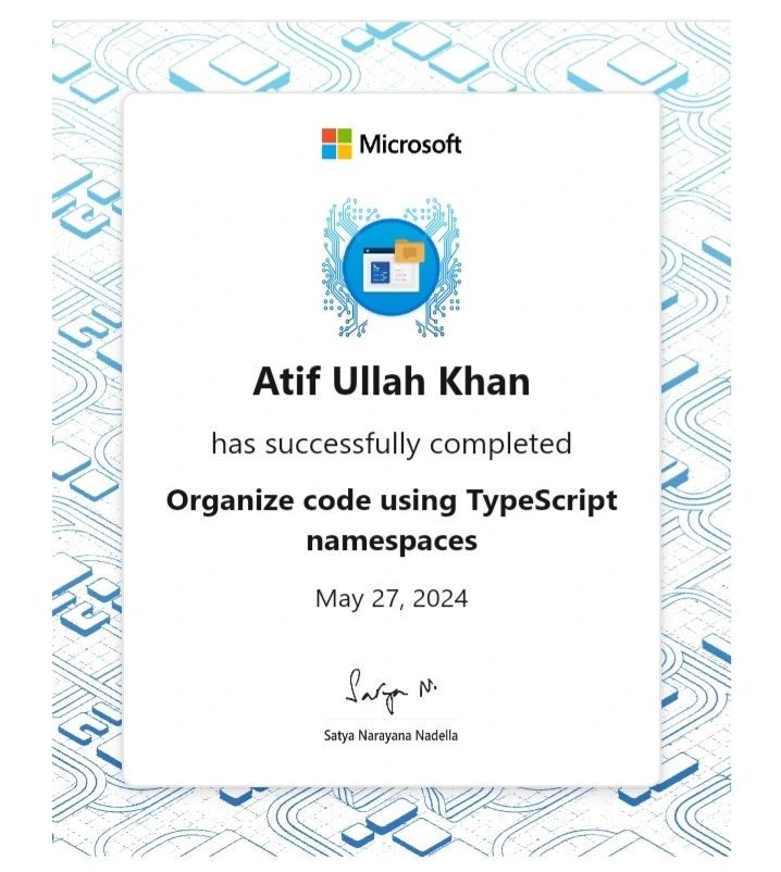 Atif khan on LinkedIn: #certifications #typescript #quizzes #success # ... Atif khan on LinkedIn: #certifications #typescript #quizzes #success # ...