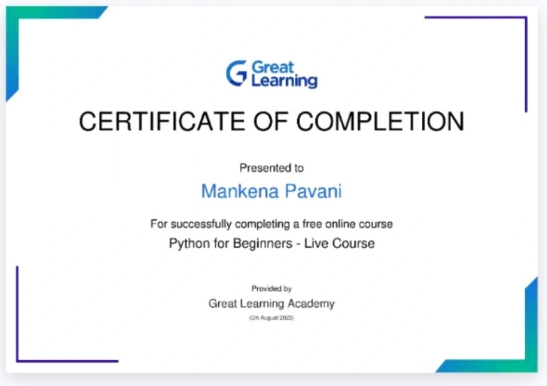 Pavani Mankena on LinkedIn: #python Pavani Mankena on LinkedIn: #python