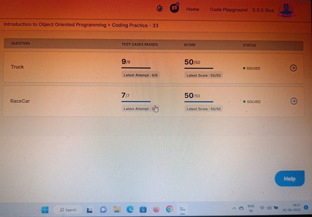 S S S SIVA KARTHIK on LinkedIn: successfully completed object oriented ... S S S SIVA KARTHIK on LinkedIn: successfully completed object oriented ...