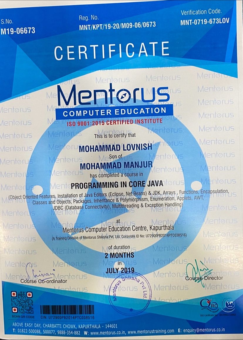 Mohammad Lovnish on LinkedIn: #mentorus #java #coding Mohammad Lovnish on LinkedIn: #mentorus #java #coding