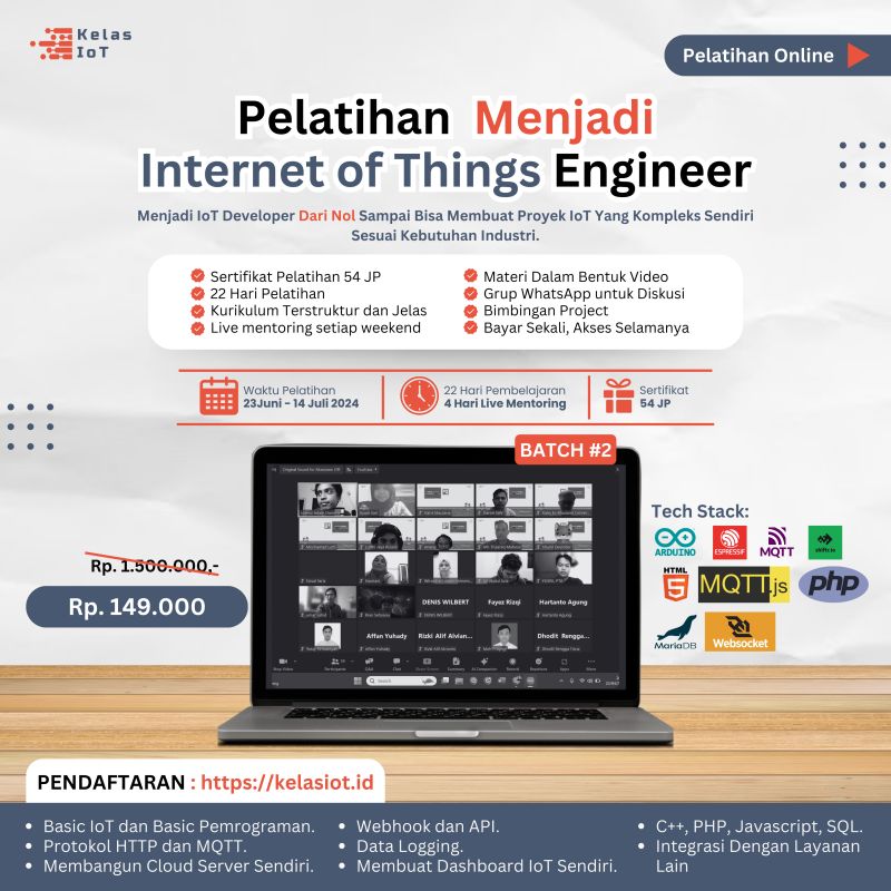 Kelas IoT on LinkedIn: PELATIHAN MENJADI IOT ENGINEER 🫡 🔥 Batch 2 ... Kelas IoT on LinkedIn: PELATIHAN MENJADI IOT ENGINEER 🫡 🔥 Batch 2 ...