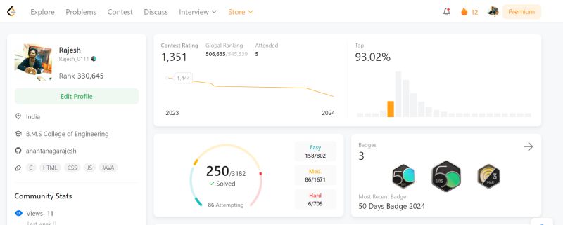 M Ananta Naga Rajesh on LinkedIn: #leetcode #milestone #coding # ... M Ananta Naga Rajesh on LinkedIn: #leetcode #milestone #coding # ...