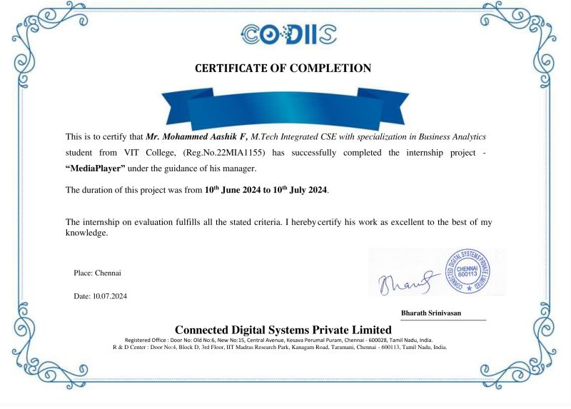 Mohammed Aashik F on LinkedIn: #internship #codiis #businessanalytics # ... Mohammed Aashik F on LinkedIn: #internship #codiis #businessanalytics # ...