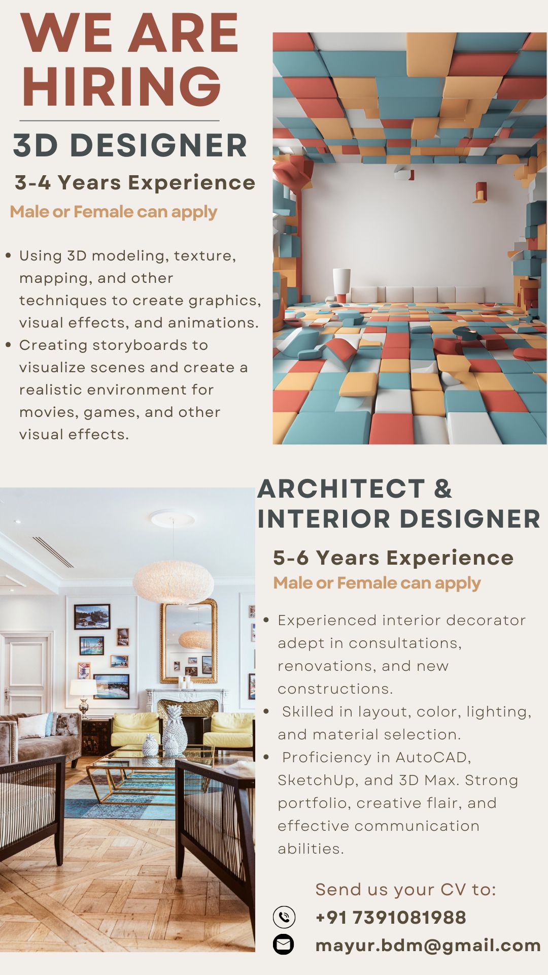 Mayur Gajbhiye on LinkedIn: #nagpur #hiring #3ddesigner #architect # ... Mayur Gajbhiye on LinkedIn: #nagpur #hiring #3ddesigner #architect # ...