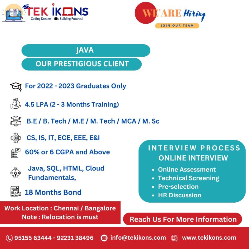 TEK IKONS Academy on LinkedIn: #hyderabadjobs #hyderabadjobseekers # ... TEK IKONS Academy on LinkedIn: #hyderabadjobs #hyderabadjobseekers # ...