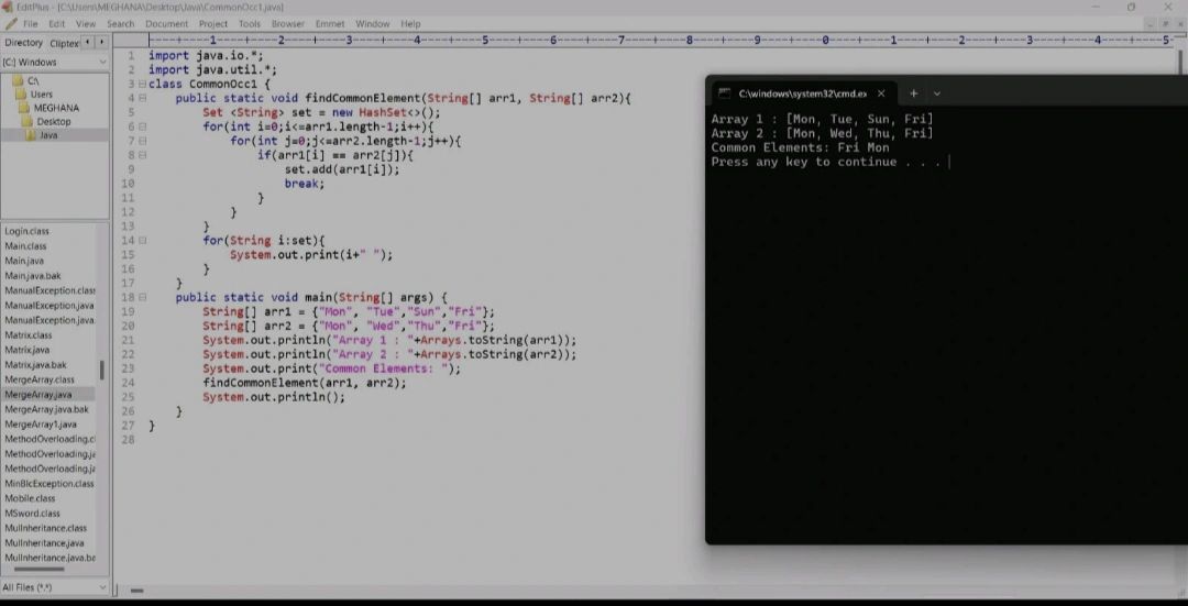 Divya Hc on LinkedIn: Day-85 📌Java program to find common elements in ... Divya Hc on LinkedIn: Day-85 📌Java program to find common elements in ...
