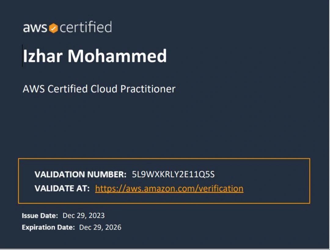 Izhar Mohammed on LinkedIn: #hcltechnologies #awscertified # ... Izhar Mohammed on LinkedIn: #hcltechnologies #awscertified # ...