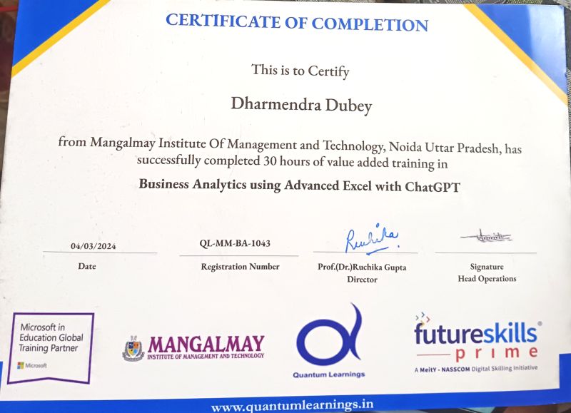 Dharmendra Dubey on LinkedIn: I am thrilled to share that I have ... Dharmendra Dubey on LinkedIn: I am thrilled to share that I have ...