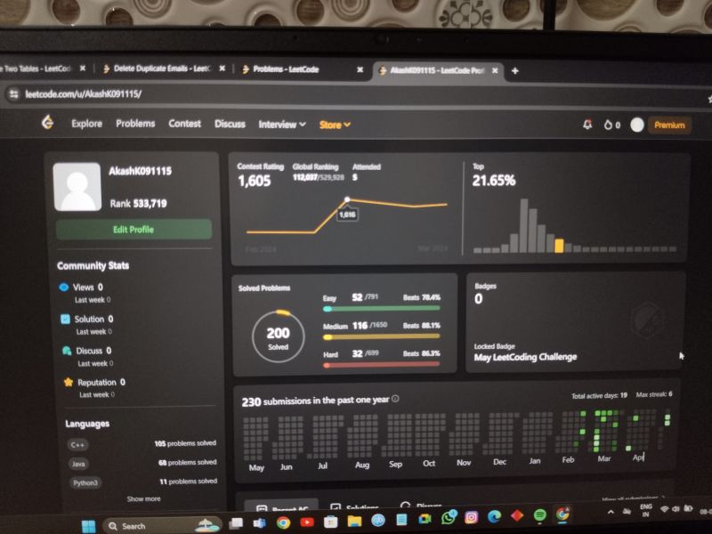 AKASH K on LinkedIn: #leetcode #problemsolving #codingjourney AKASH K on LinkedIn: #leetcode #problemsolving #codingjourney