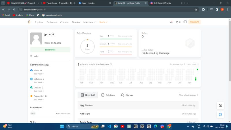 Jay Prakash Biswal on LinkedIn: #postyourprogress #leetcode #dsachallenge Jay Prakash Biswal on LinkedIn: #postyourprogress #leetcode #dsachallenge