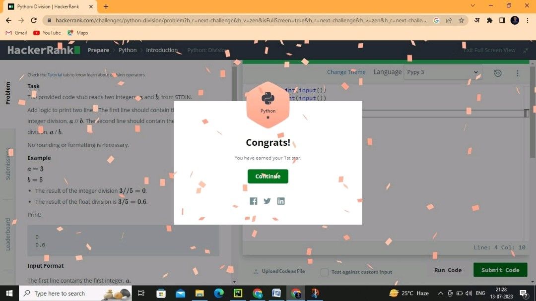 Nirmal Lohar on LinkedIn: #python #programming #hackerrank Nirmal Lohar on LinkedIn: #python #programming #hackerrank