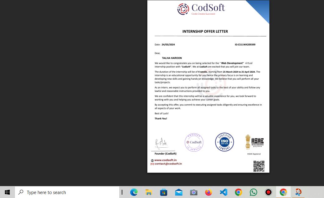 Talha Haroon on LinkedIn: #codsoft #codsoft #internship #codsoft # ... Talha Haroon on LinkedIn: #codsoft #codsoft #internship #codsoft # ...