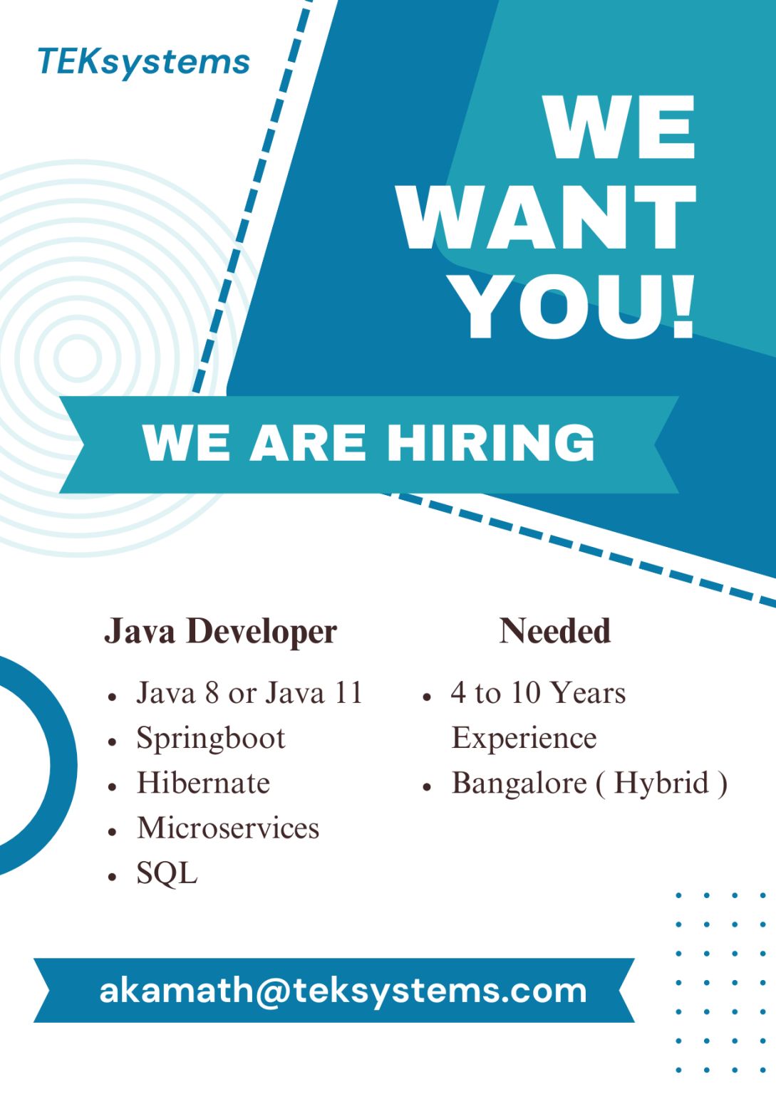 Adya Kamath on LinkedIn: #javadeveloper #hiring #javabackend # ... Adya Kamath on LinkedIn: #javadeveloper #hiring #javabackend # ...