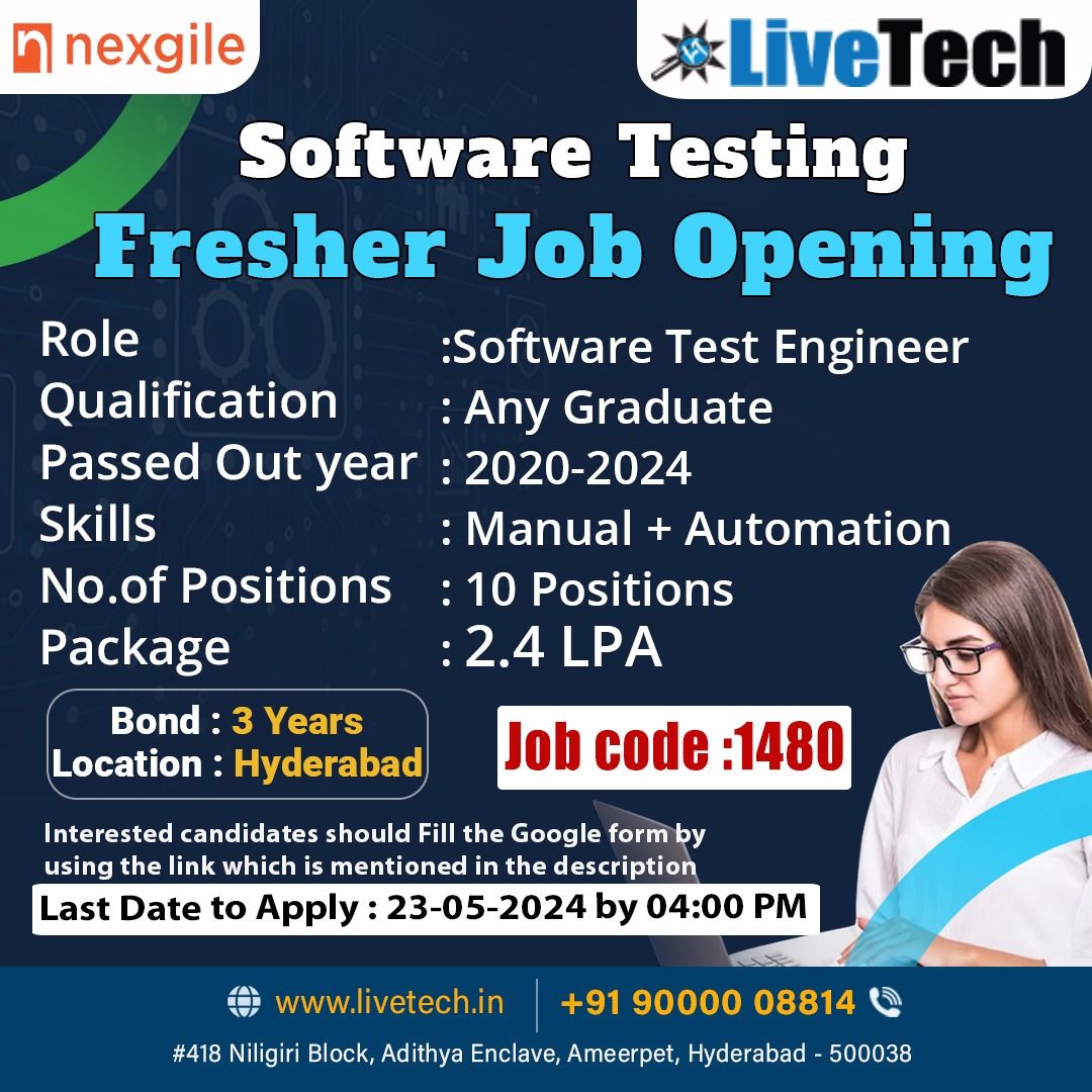 LiveTech QA on LinkedIn: Fresher Job Opening Please click open the ... LiveTech QA on LinkedIn: Fresher Job Opening Please click open the ...