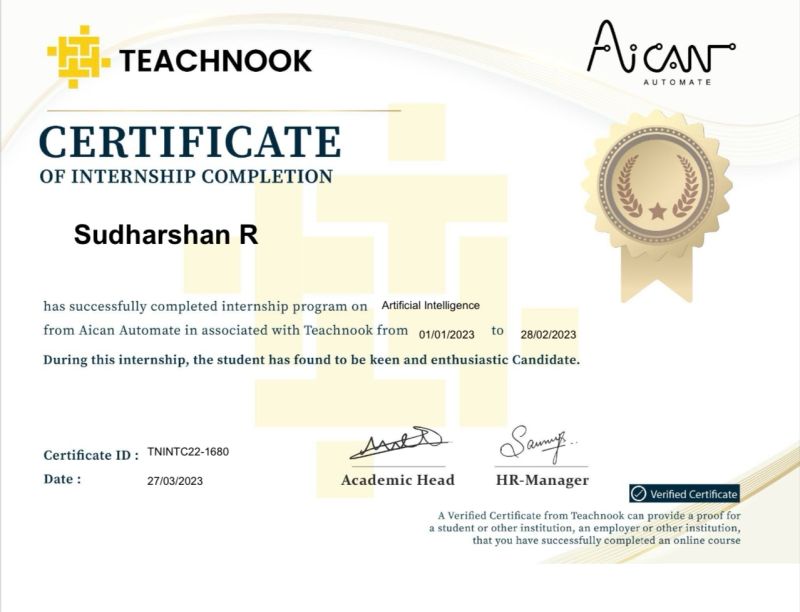 Sudharshan R on LinkedIn: #teachnook #coursecompletion #internship #intern Sudharshan R on LinkedIn: #teachnook #coursecompletion #internship #intern