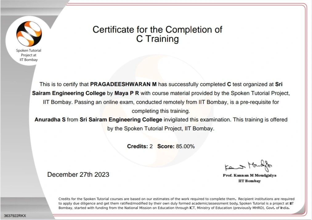 PRAGADEESHWARAN M on LinkedIn: #cprogramming #spokentutorial #iitbombay ... PRAGADEESHWARAN M on LinkedIn: #cprogramming #spokentutorial #iitbombay ...