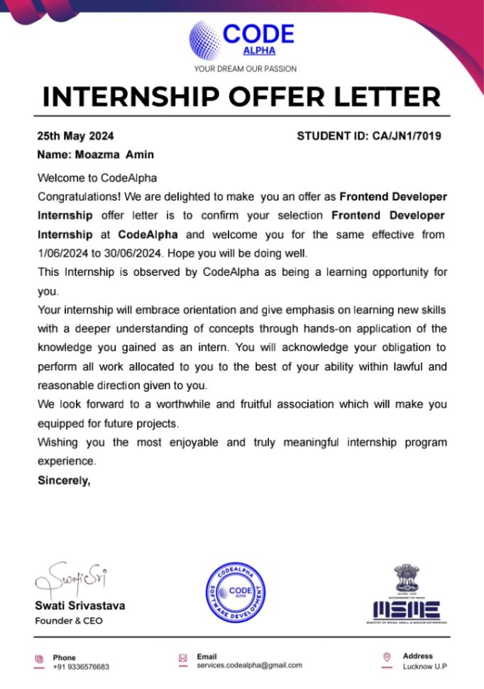 Moazma Amin on LinkedIn: #internship #newbeginnings #learningandgrowing ... Moazma Amin on LinkedIn: #internship #newbeginnings #learningandgrowing ...
