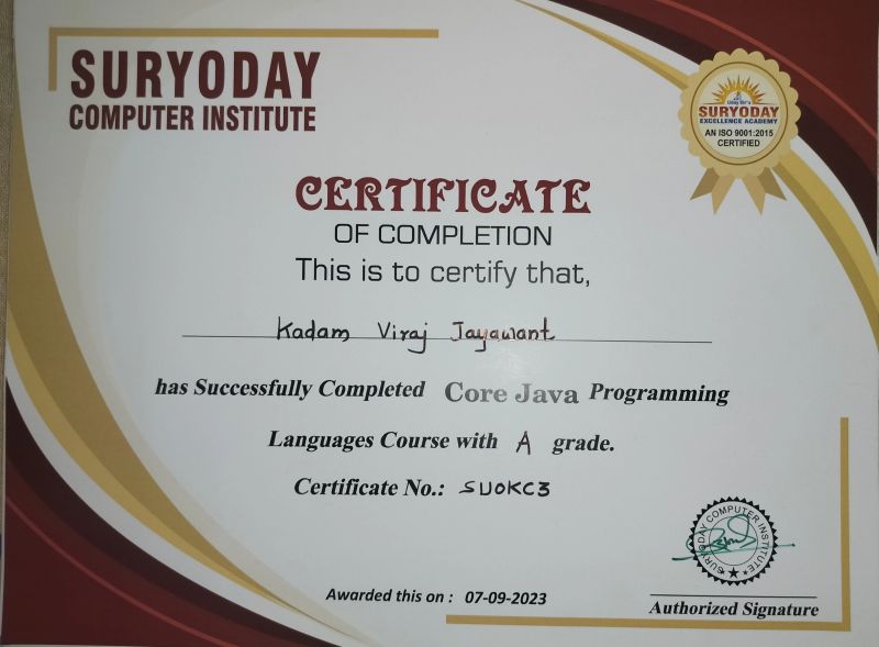 Viraj Kadam on LinkedIn: #java #programming #achievementunlocked Viraj Kadam on LinkedIn: #java #programming #achievementunlocked