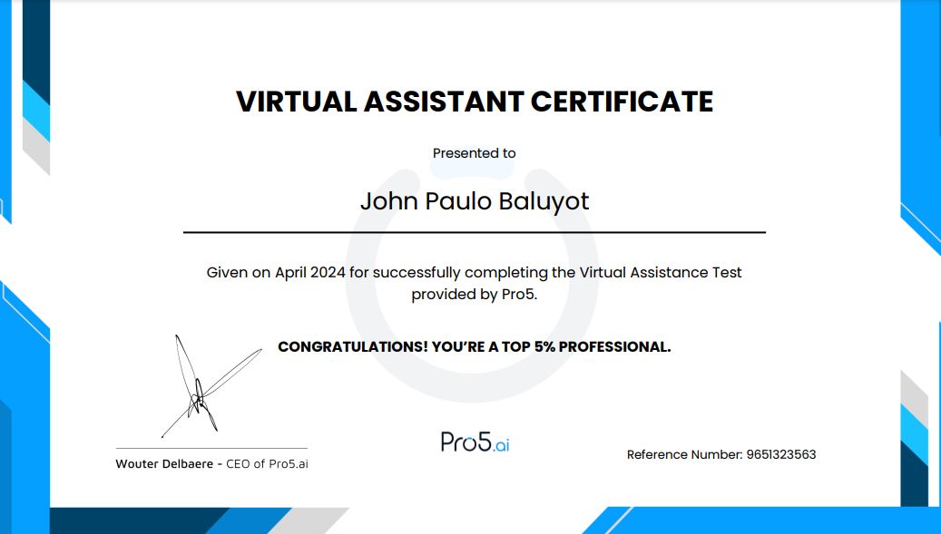 John Paulo Baluyot on LinkedIn: Pro5.ai (formerly Mangtas) John Paulo Baluyot on LinkedIn: Pro5.ai (formerly Mangtas)