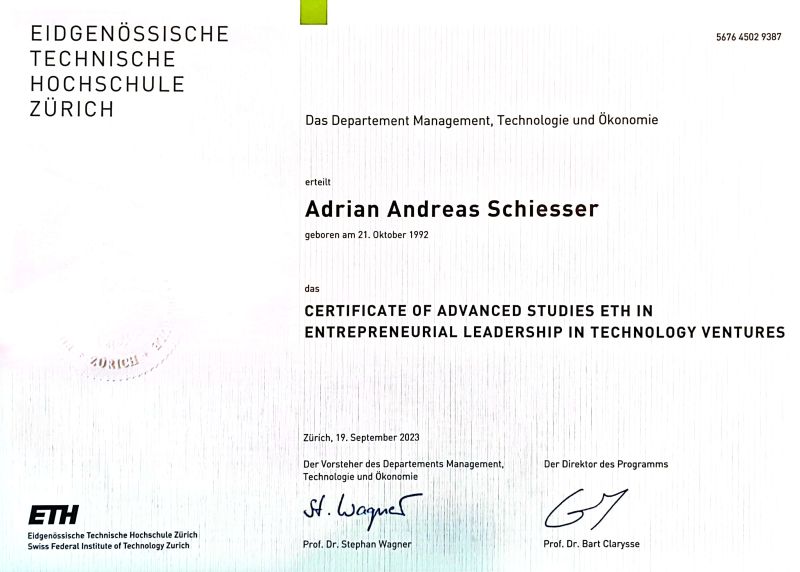 Adrian Schiesser on LinkedIn: I’m happy to share that I’ve obtained a ... Adrian Schiesser on LinkedIn: I’m happy to share that I’ve obtained a ...