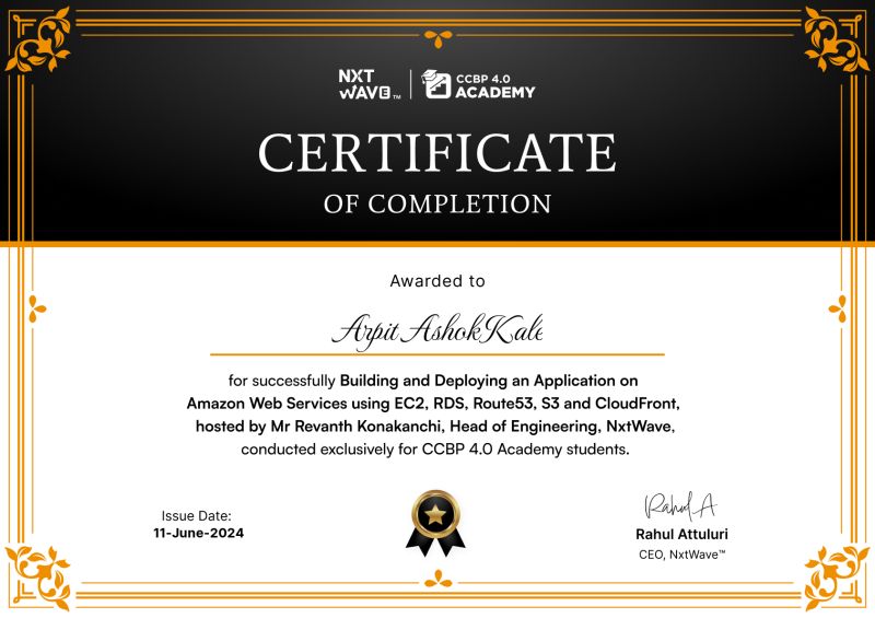ARPIT KALE on LinkedIn: #aws #cloudcomputing #nxtwave #ccbp4 #devops # ... ARPIT KALE on LinkedIn: #aws #cloudcomputing #nxtwave #ccbp4 #devops # ...
