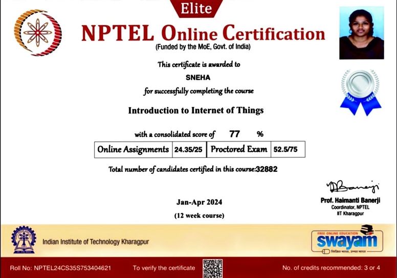 Sneha Ramesh on LinkedIn: #iot #nptel #innovation #techlearning Sneha Ramesh on LinkedIn: #iot #nptel #innovation #techlearning