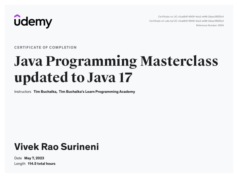 Vivek Rao on LinkedIn: #programming #java #udemy Vivek Rao on LinkedIn: #programming #java #udemy