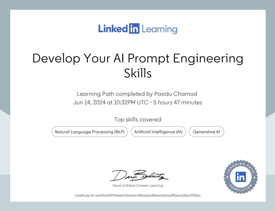 Pasidu Chamod on LinkedIn: #aipromptengineering #linkedinlearning # ... Pasidu Chamod on LinkedIn: #aipromptengineering #linkedinlearning # ...