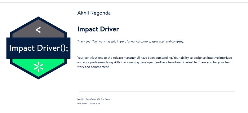 Akhil Regonda on LinkedIn: #walmart #walmartglobaltech #badgify # ... Akhil Regonda on LinkedIn: #walmart #walmartglobaltech #badgify # ...