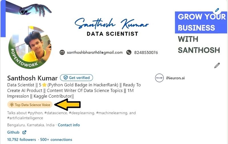 Santhosh Kumar on LinkedIn: #datascience #linkedinbadge | 11 comments Santhosh Kumar on LinkedIn: #datascience #linkedinbadge | 11 comments