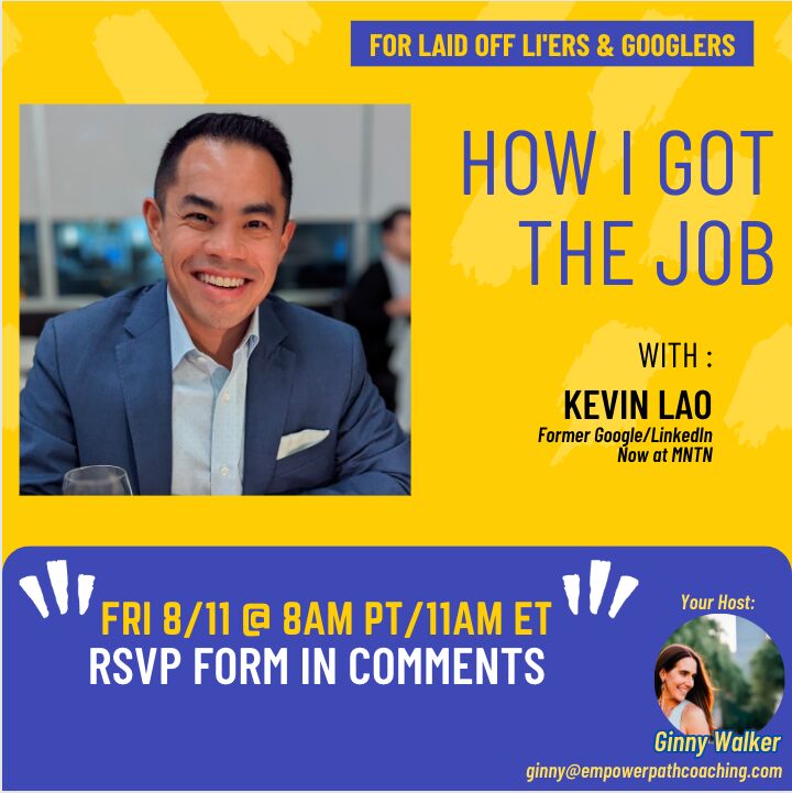 Ginny Walker on LinkedIn: Laid off LinkedIn'ers and Googlers, I'm back ... Ginny Walker on LinkedIn: Laid off LinkedIn'ers and Googlers, I'm back ...