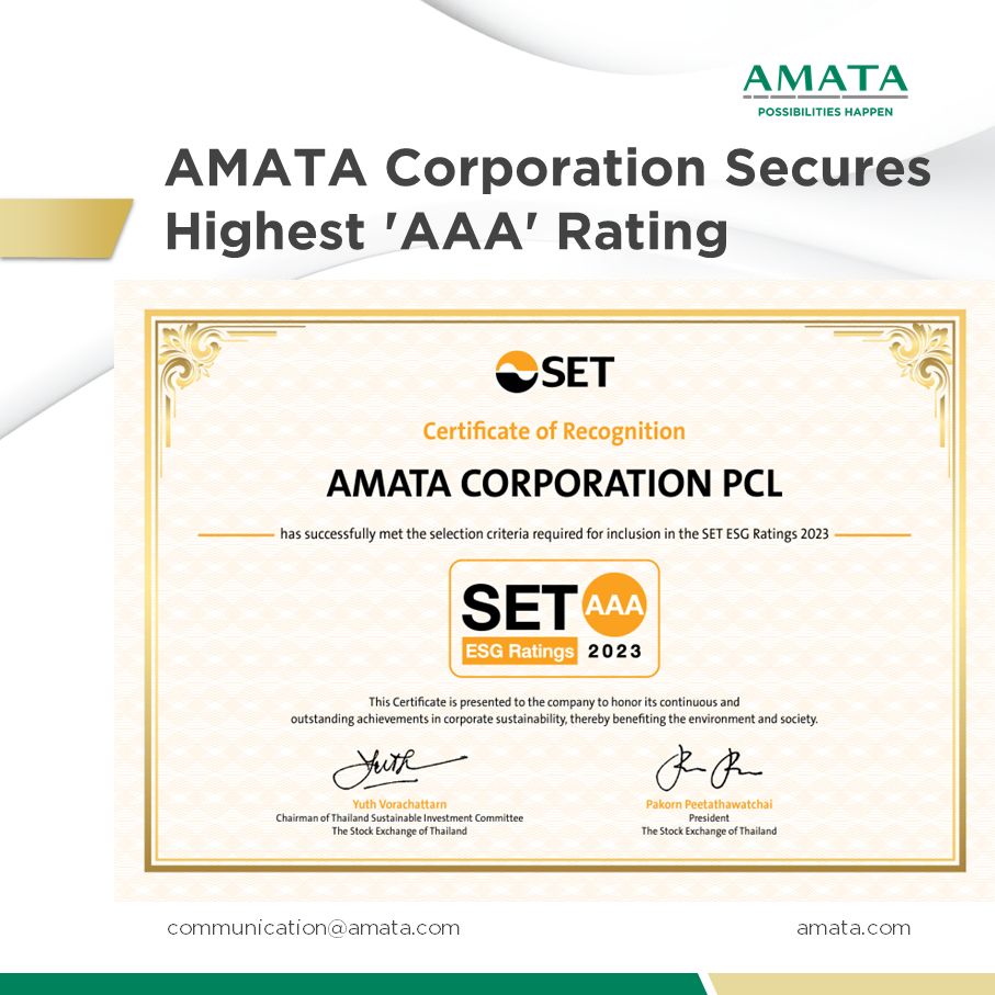AMATA Corporation wins top SET ESG ratings | AMATA posted on the topic ... AMATA Corporation wins top SET ESG ratings | AMATA posted on the topic ...