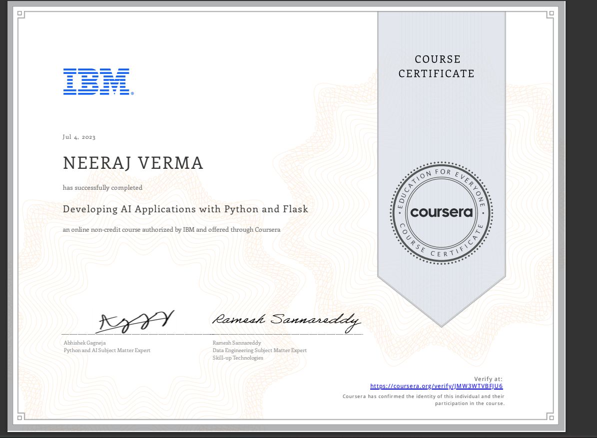 NEERAJ VERMA on LinkedIn: #ai #python #flask #webdevelopment # ... NEERAJ VERMA on LinkedIn: #ai #python #flask #webdevelopment # ...