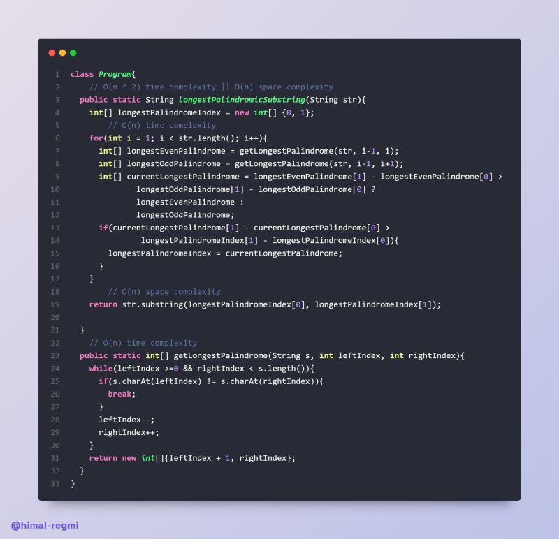 Himal Regmi on LinkedIn: #codingchallenges #problemsolving #palindrome ... Himal Regmi on LinkedIn: #codingchallenges #problemsolving #palindrome ...
