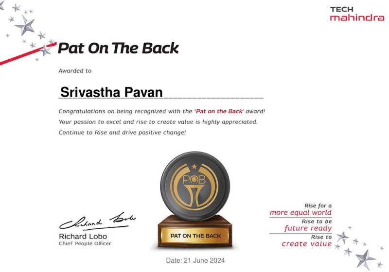 pavan srivastha on LinkedIn: #techmahindra #recognition #proudmoment # ... pavan srivastha on LinkedIn: #techmahindra #recognition #proudmoment # ...
