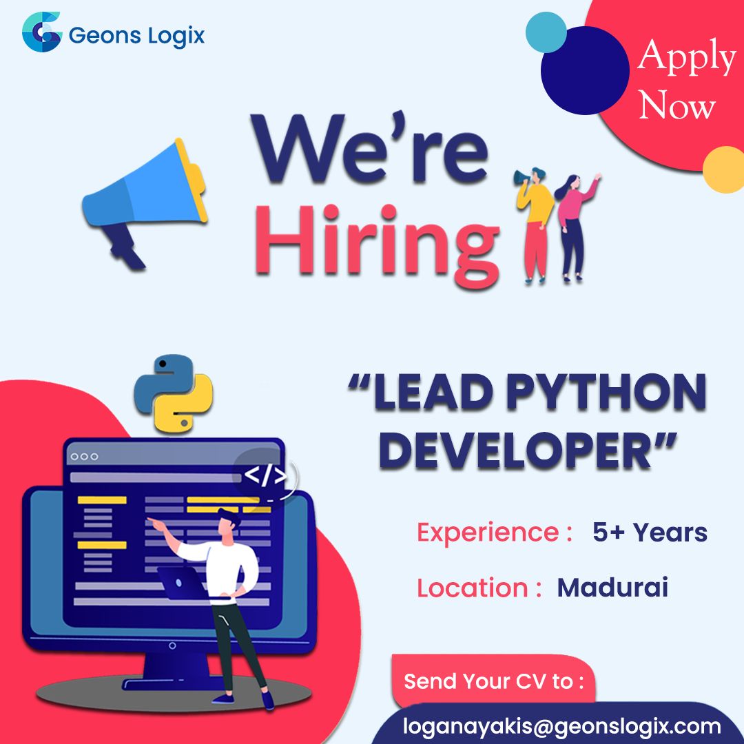 Geons Logix on LinkedIn: #madurai #pythondeveloper #pythonjobs #python ... Geons Logix on LinkedIn: #madurai #pythondeveloper #pythonjobs #python ...