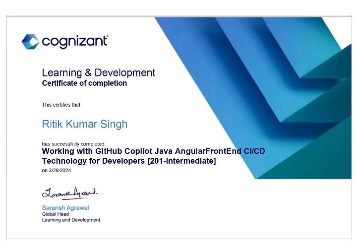 RITIK KUMAR SINGH on LinkedIn: #java #angular #copilot #certificate # ... RITIK KUMAR SINGH on LinkedIn: #java #angular #copilot #certificate # ...