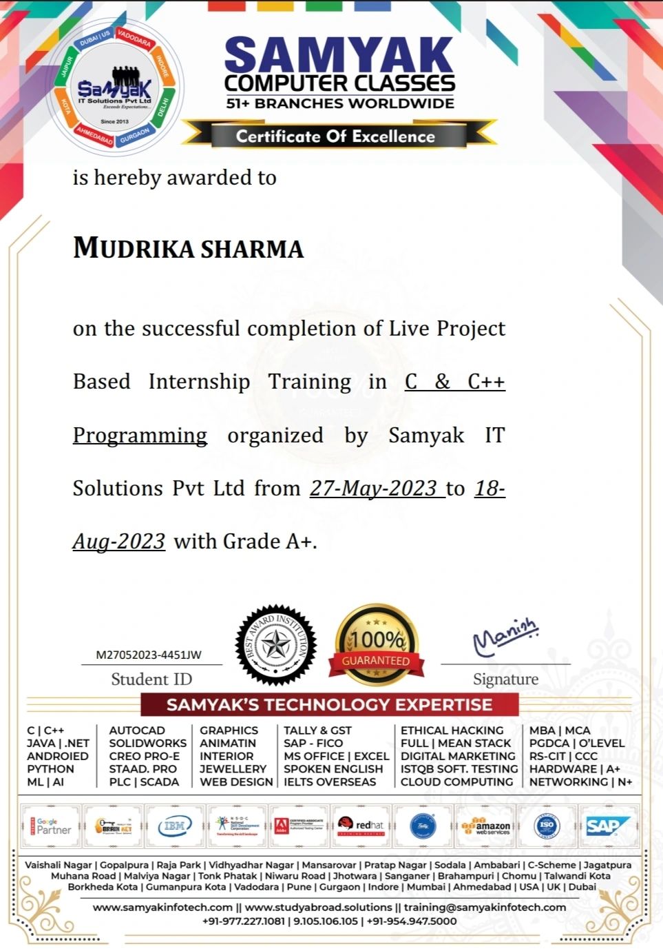 Mudrika Sharma on LinkedIn: #certification #cprogramming #cpp #coding # ... Mudrika Sharma on LinkedIn: #certification #cprogramming #cpp #coding # ...