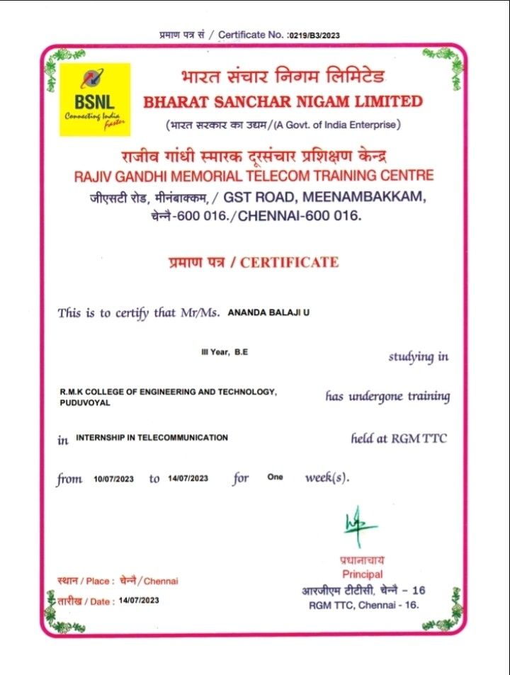 ANANDA BALAJI U on LinkedIn: #bsnl #telecommunications ANANDA BALAJI U on LinkedIn: #bsnl #telecommunications