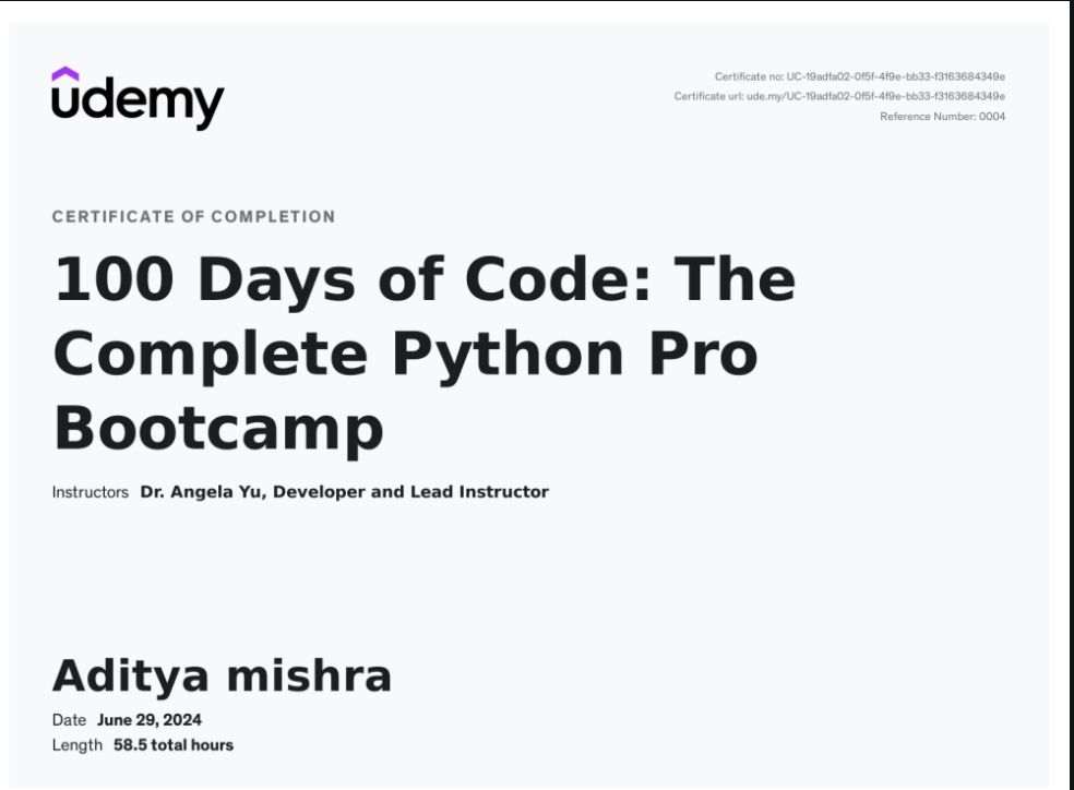 Aditya Mishra on LinkedIn: ๐Excited to add Python programming to my ... Aditya Mishra on LinkedIn: ๐Excited to add Python programming to my ...